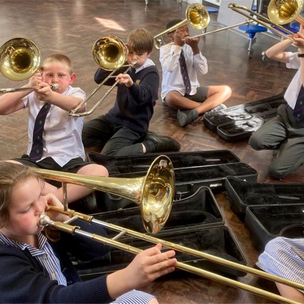 St Peter's Catholic School - Year 5 blow their own trumpets